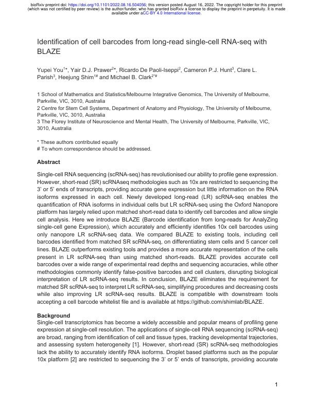 Identification of cell barcodes from long-read single-cell RNA-seq with ...