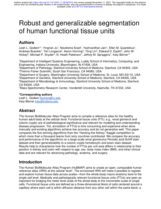 Robust and generalizable segmentation of human functional tissue units