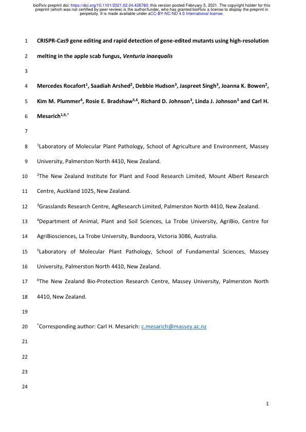 CRISPR-Cas9 gene editing and rapid detection of gene-edited mutants ...