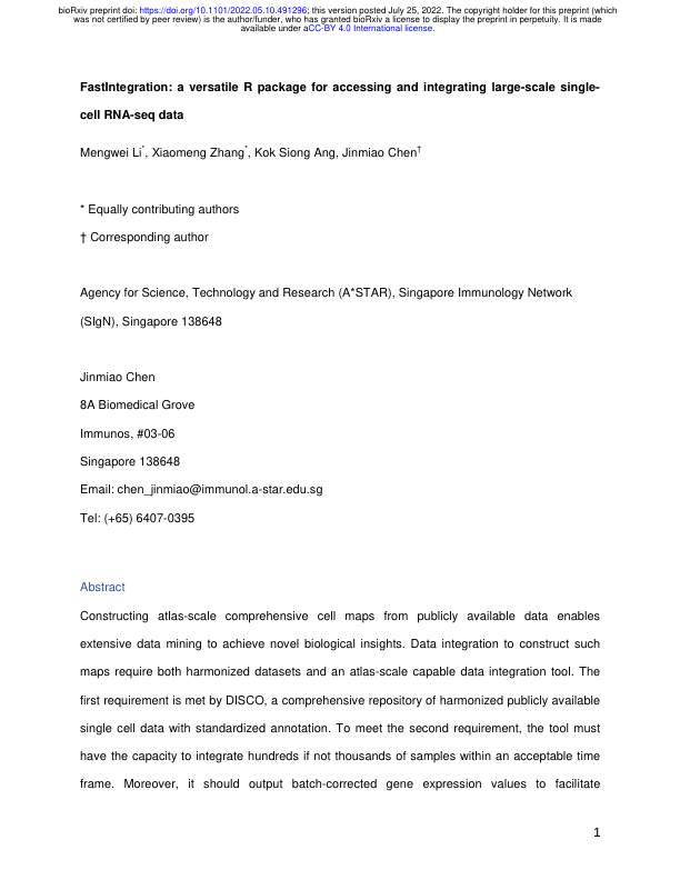 FastIntegration: a versatile R package for accessing and integrating ...