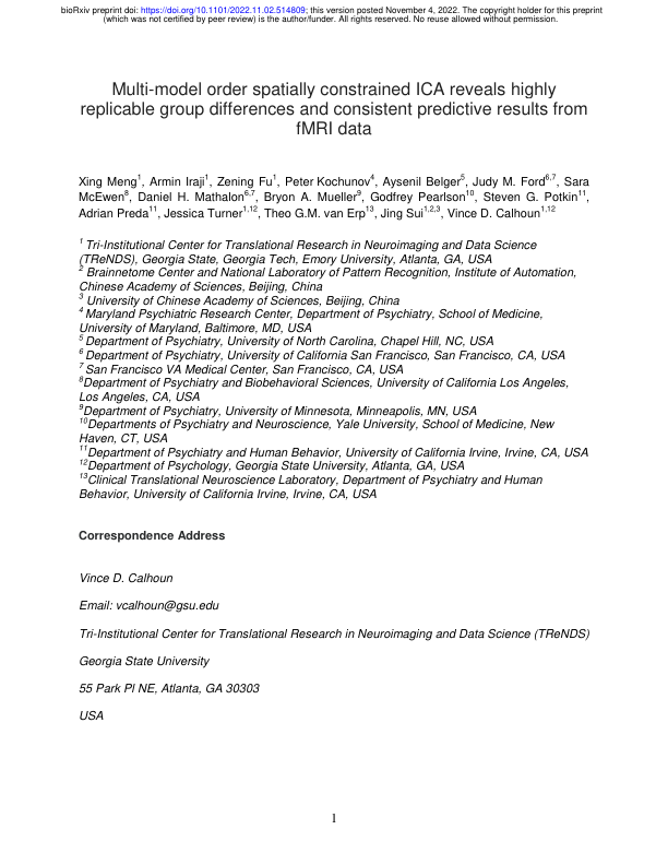 Multi-model order spatially constrained ICA reveals highly replicable ...