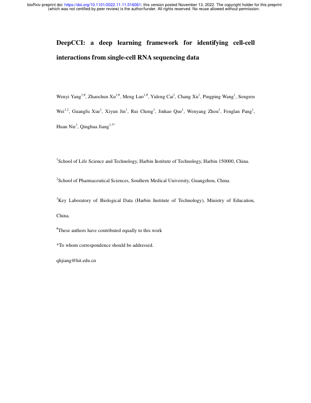 DeepCCI: a deep learning framework for identifying cell-cell interactions from single-cell RNA ...