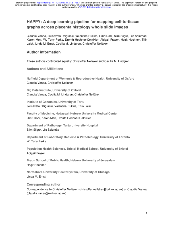 HAPPY: A deep learning pipeline for mapping cell-to-tissue graphs ...